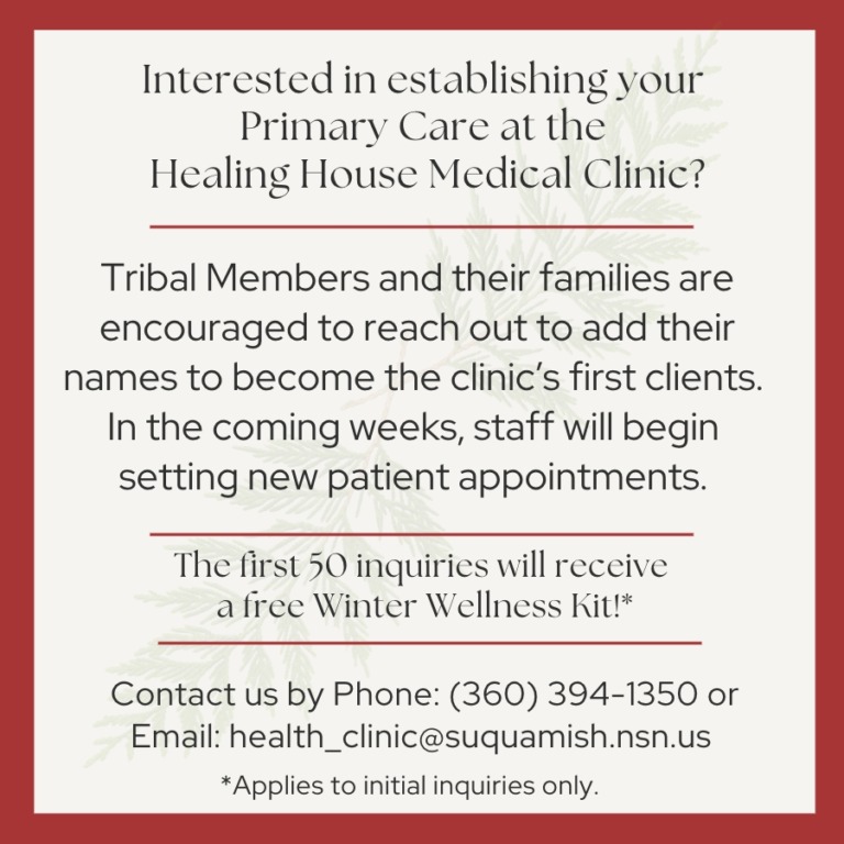 Healing House Clinic set to open this winter – The Suquamish Tribe